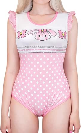 Littleforbig Silky Ruffled Sleeveless Romper Onesie Pajamas Bodysuit - Usagi Vintage Onesie at ...