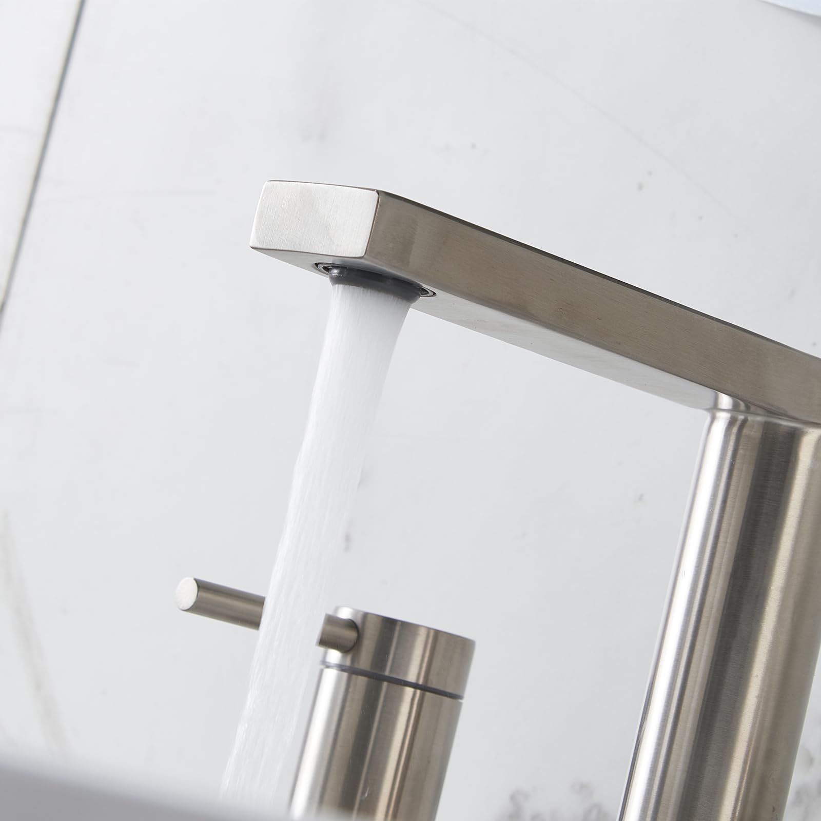 Snapklik.com : SHACO Brushed Nickel 3 Holes Bathroom Sink Faucet,Modern ...