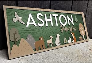 Amazon.com: Personalized Woodland Animal Nursery Decor, Woodland ...