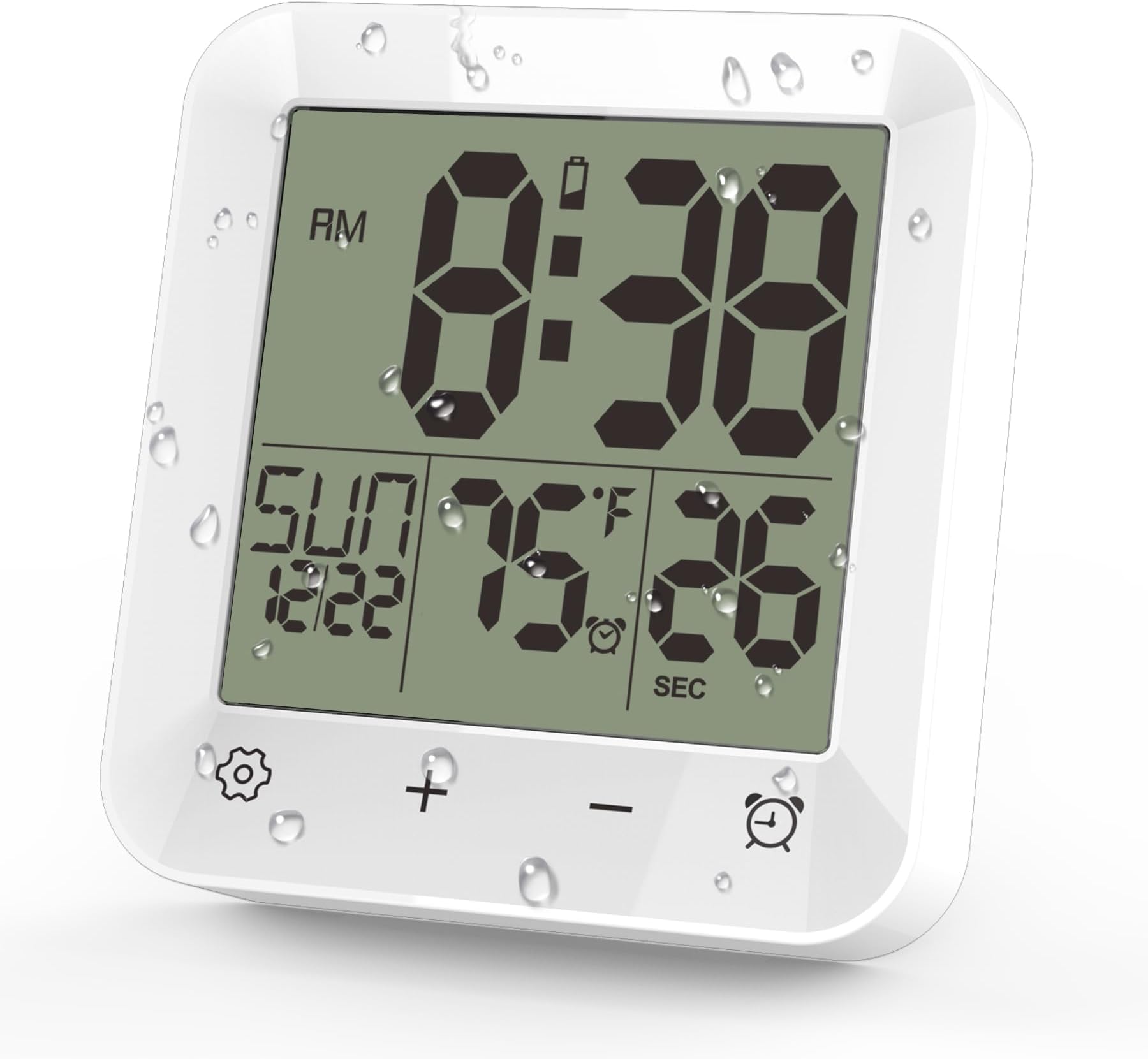 Amazon.com: Digital Shower Clock Waterproof, Bathroom Wall Clock Timer ...