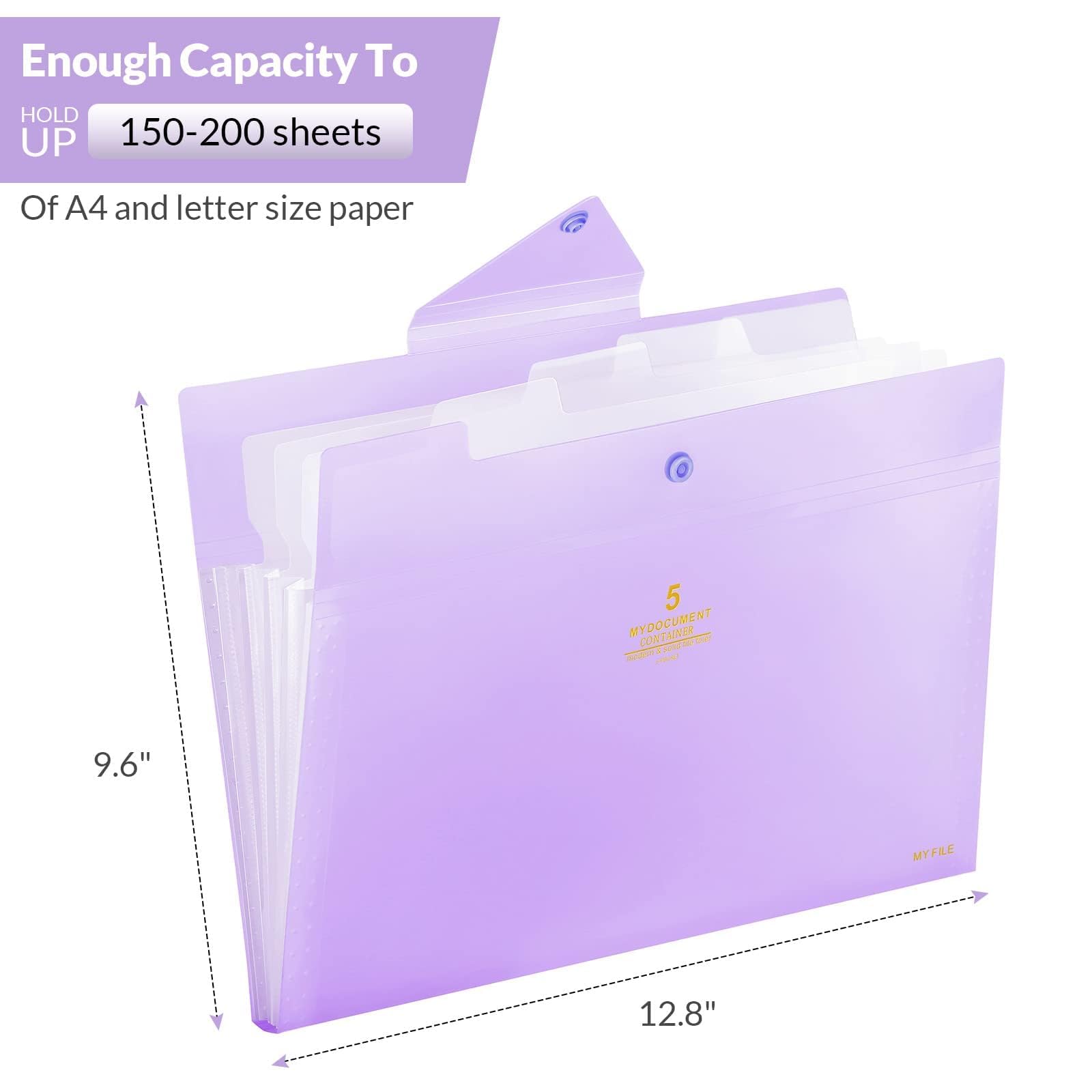 Snapklik.com : SKYDUE Purple Expanding File Folders