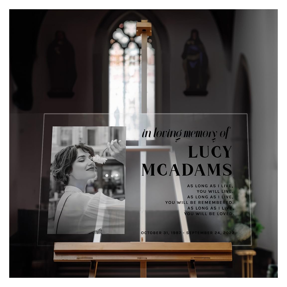 Amazon.com: Personalized In Loving Memory Funeral Sign With Photo ...