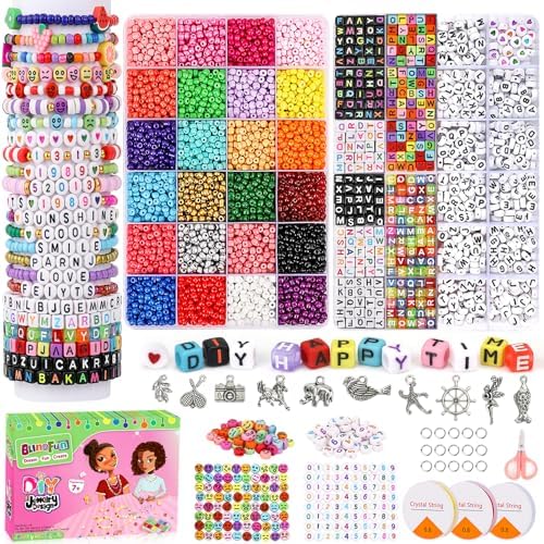 5500pcs kit Para Hacer Pulsera，Cuentas de colores de 4 mm y cuentas de ...