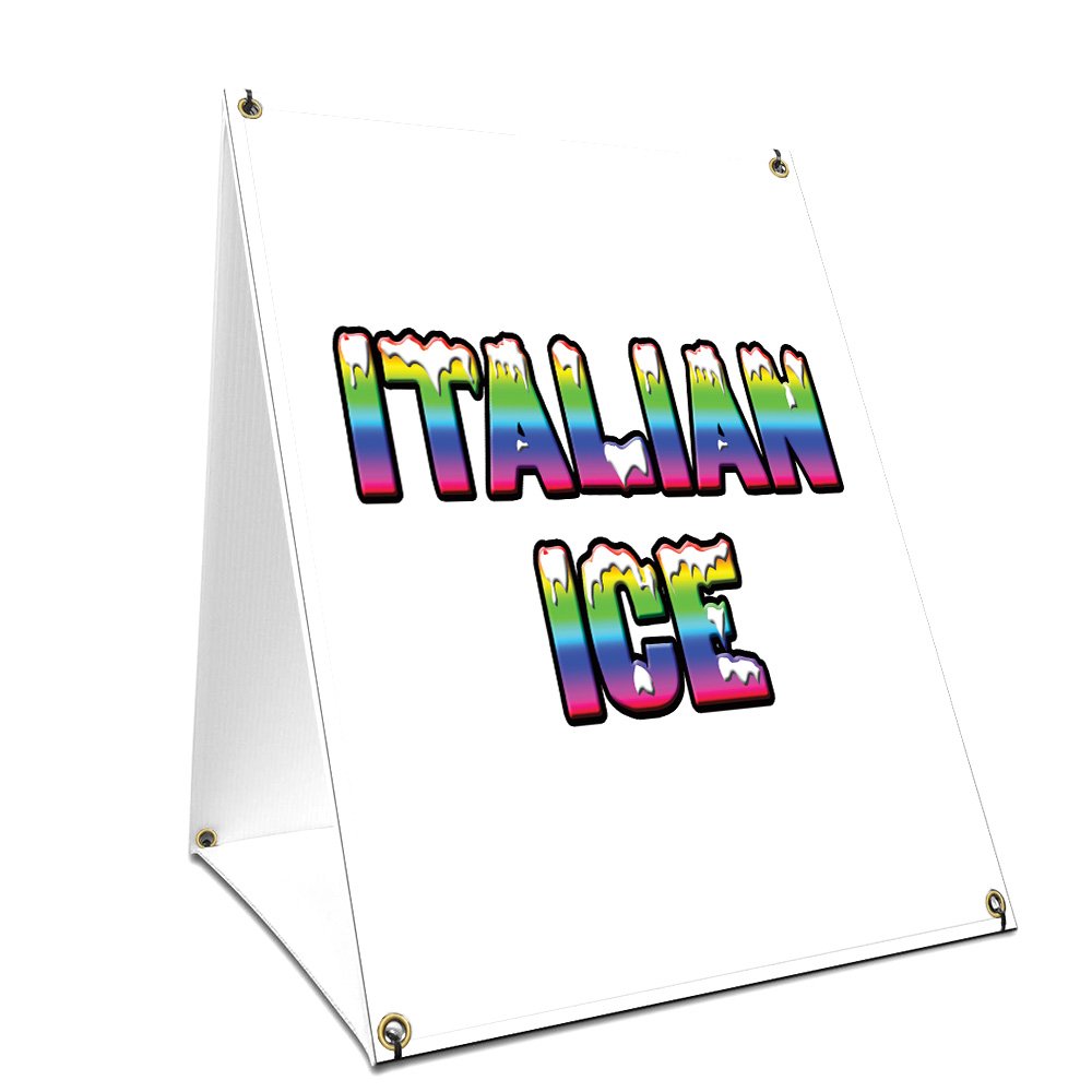 Amazon.com: A-Frame Sidewalk Italian Ice Sign with Graphics On Each ...
