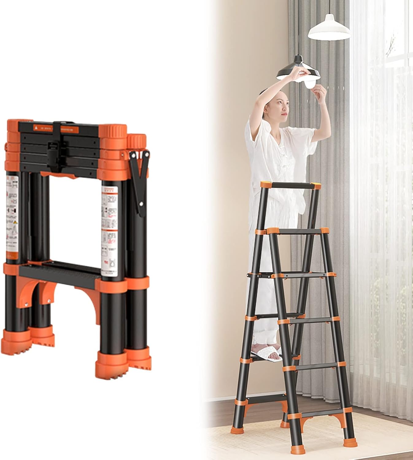 Telescopic Ladder Lightweight Portable Extension Telescopic Ladder for ...