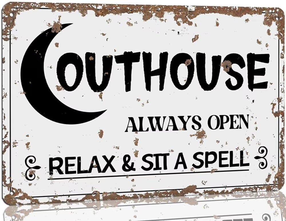 Amazon.com: Outhouse Metal Sign Vintage Outhouse Always Open Relax ...