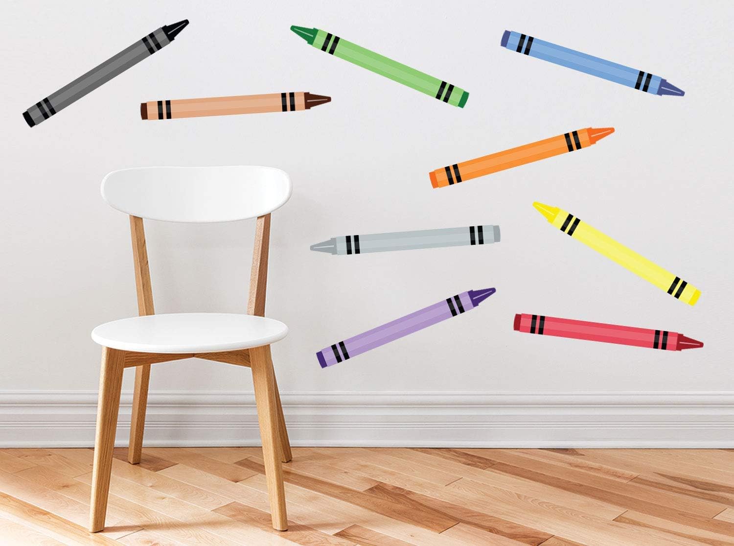 Amazon.com: Sunny Decals Large Crayon Removable Fabric Wall Stickers ...