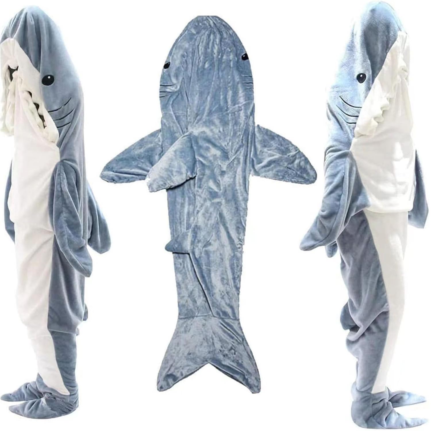 AHAIJ Adult Shark Onesie Pajamas Animal Halloween Cosplay Costume One ...