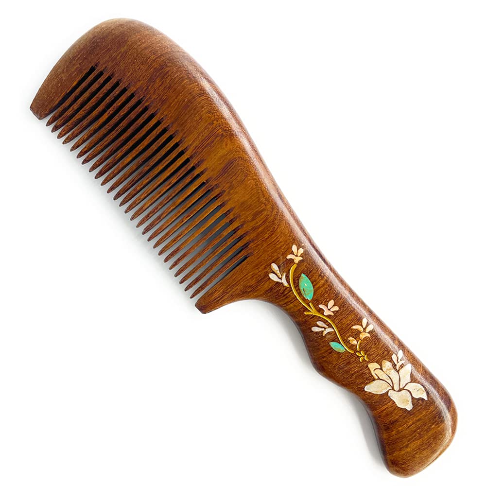 Amazon.com : Natural Handmade Sandalwood Hair Comb, Anti-Static Hair ...