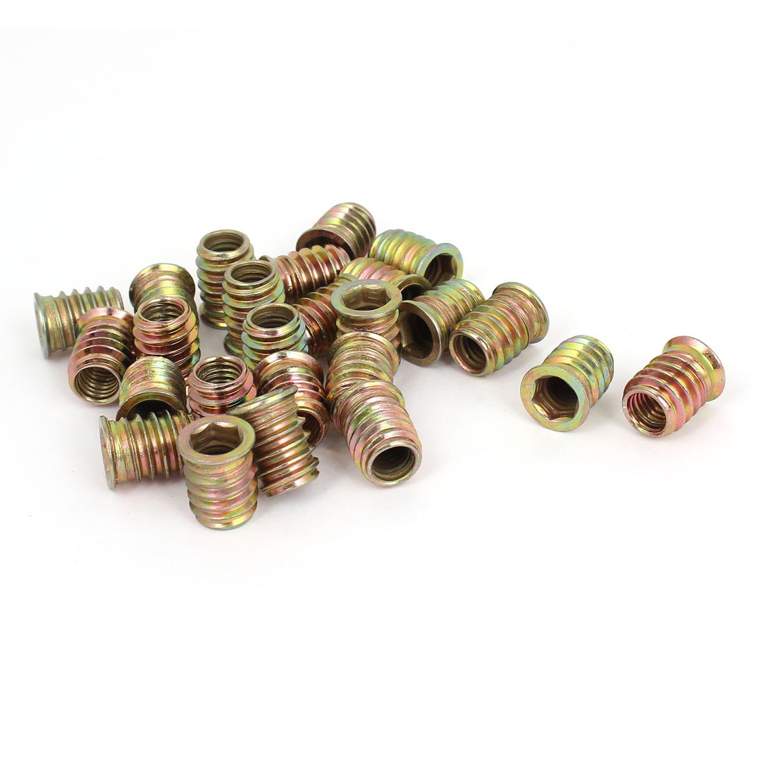 uxcell M8 E-Nut Wood Insert Interface Screws Hex Socket Nut Fittings 25 ...