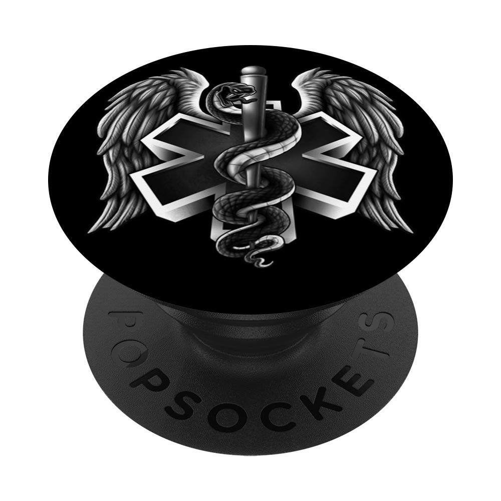 Amazon.com: EMT Flag EMS Symbol with Angel Wings PopSockets PopGrip ...