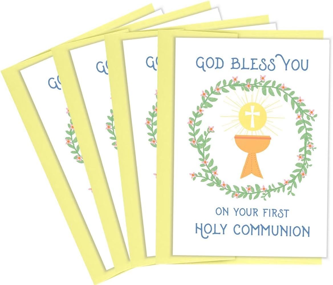 Amazon.com : Tiny Expressions First Communion Greeting Cards – 4 Pack ...