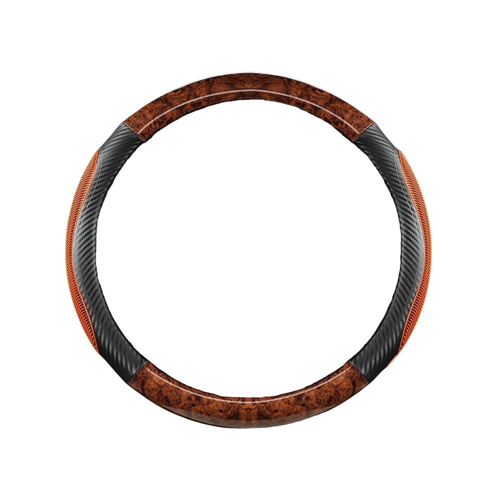 Amazon | TATACLEA 木目ハンドルカバー 木目調 ハンドルカバー 滑り止め 汚れ防止 通気性いい革 触感よ O型 38cm（コーヒー色） | ハンドルカバー | 車＆バイク