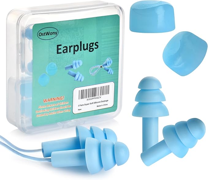 Amazon.com: 3+2 Pairs Reusable Super Soft Silicone Earplugs ...