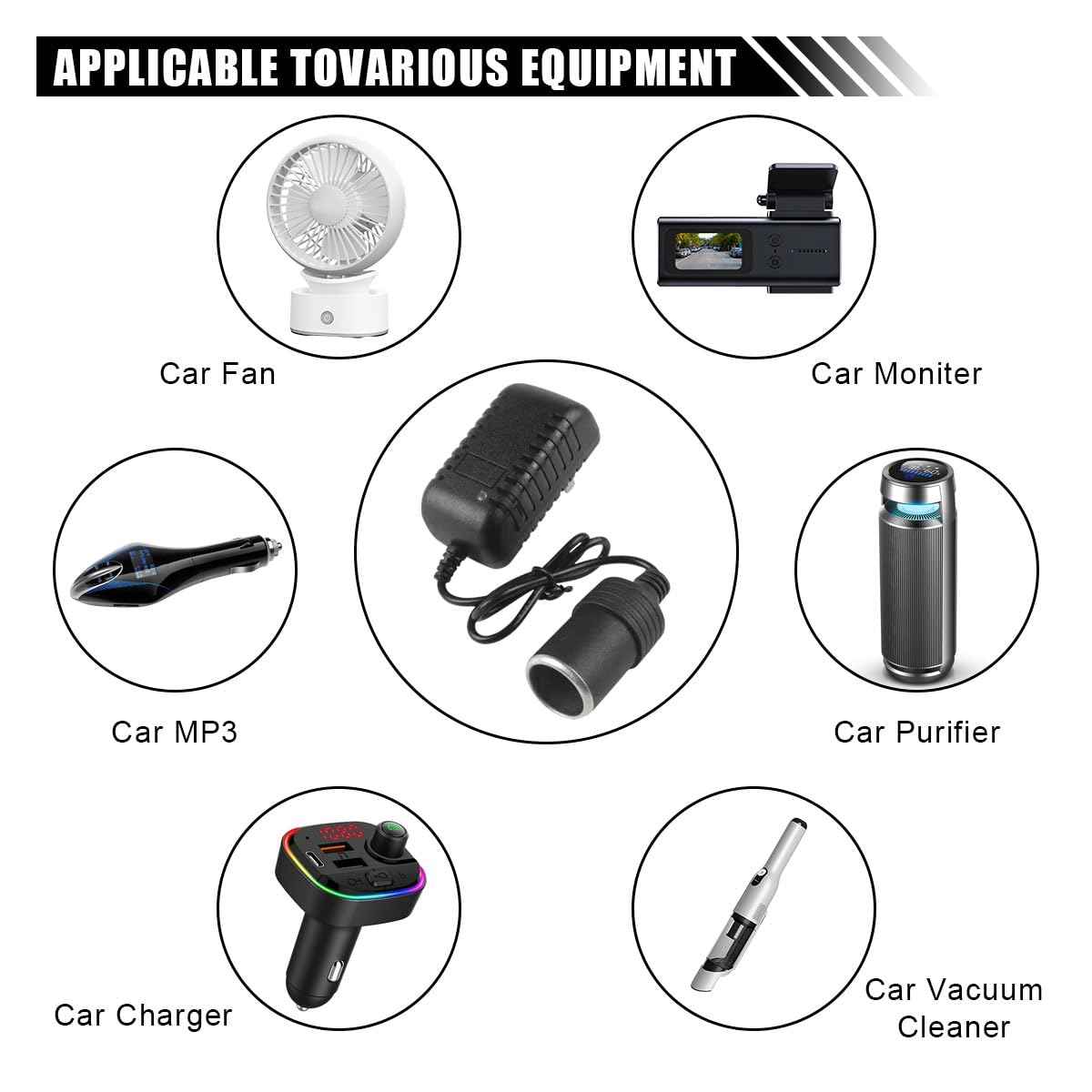 Snapklik.com : AC To DC Converter, 100-240V To 12V DC Car Cigarette ...