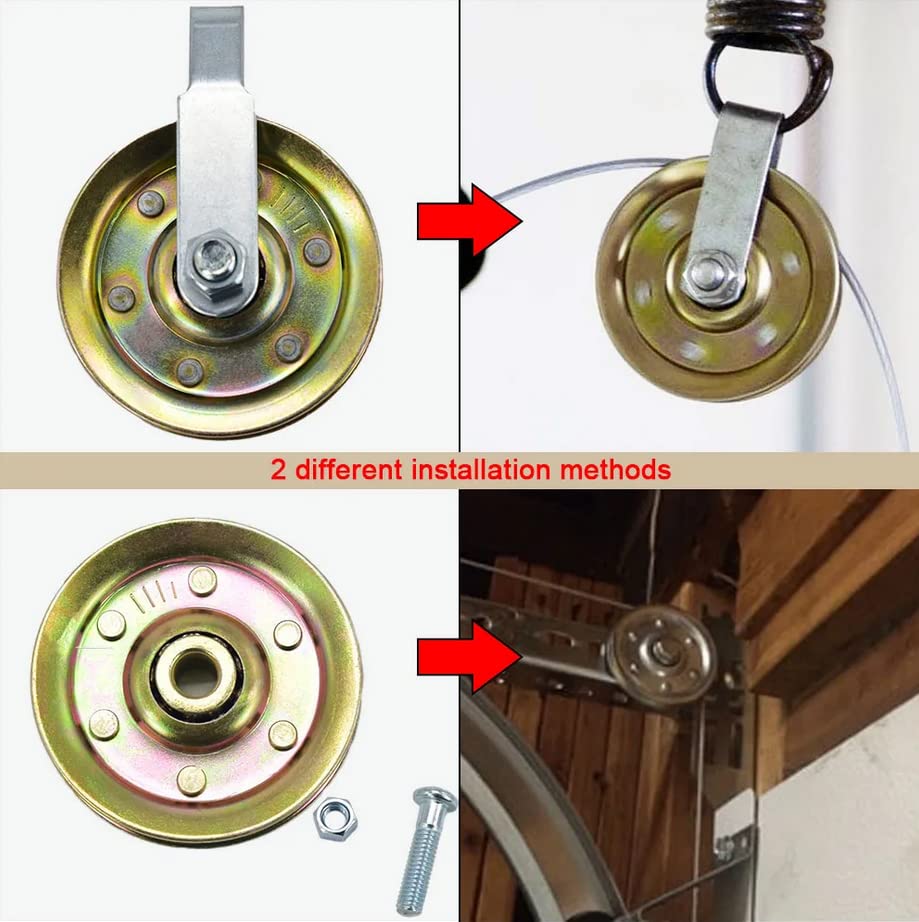 Snapklik.com : Plutreas 3" Heavy Duty Garage Door Pulley Kits 3/8 ...