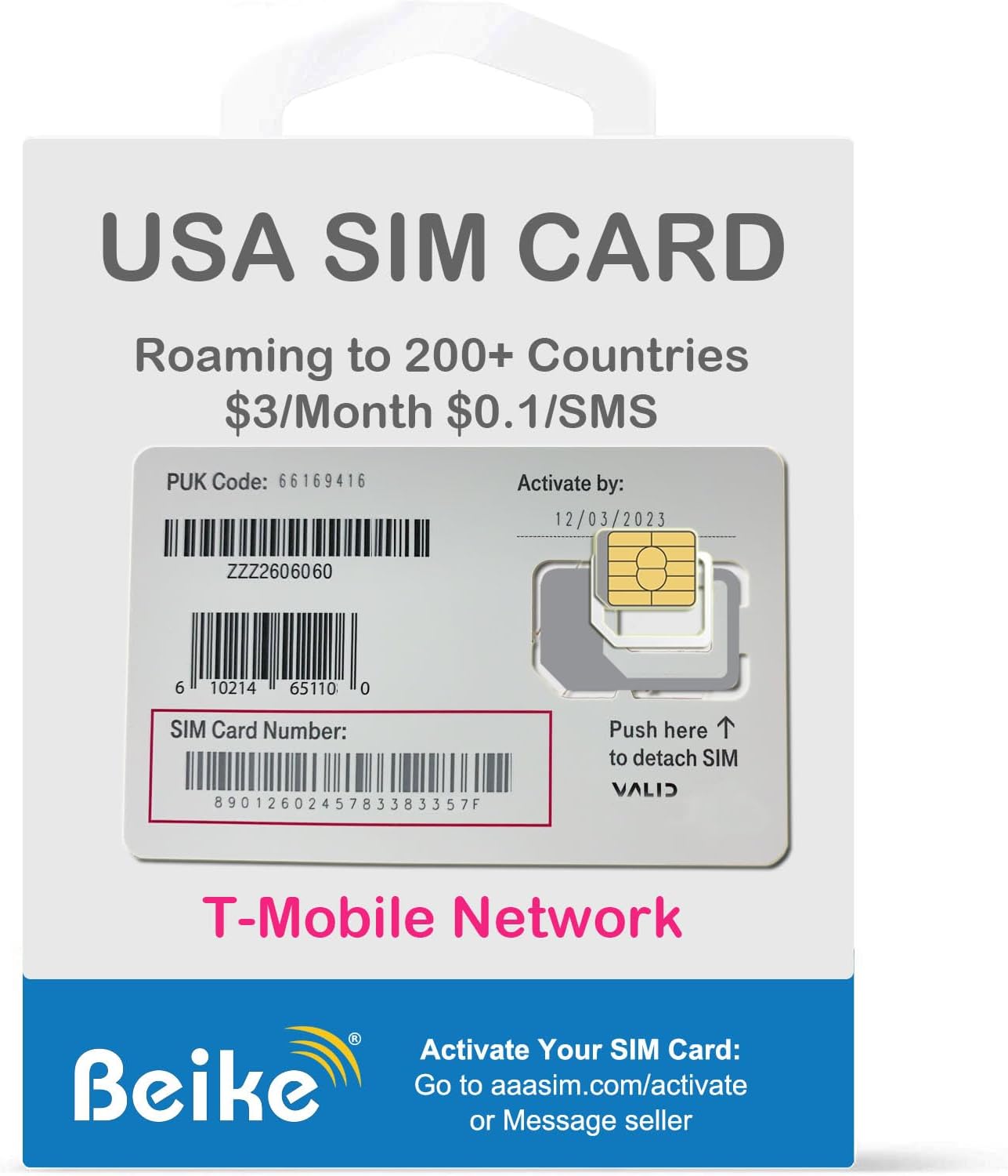 Amazon.com: ENC Mobile Prepaid SIM Card USA $10/mo - 500MB/Mo. 5G/4G ...