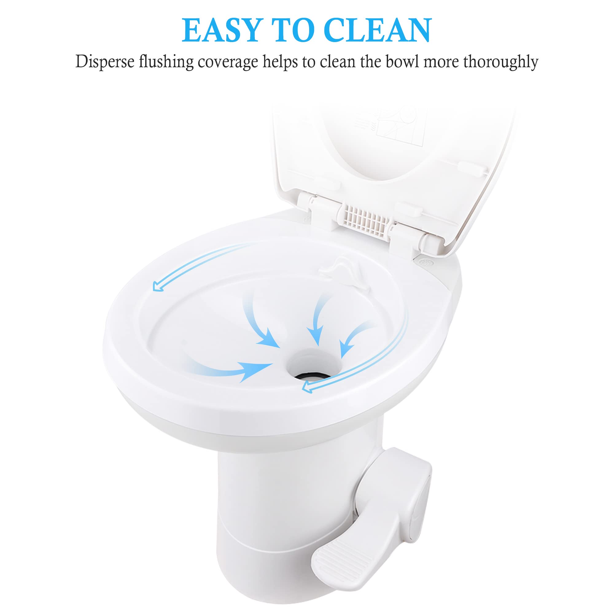 Snapklik.com : RV Camper Toilet Gravity Flush Toilet Foot Pedal Flush ...
