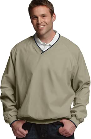 Charles River Apparel Men's Legend Windshirt Light Khaki/Navy 4XL at ...