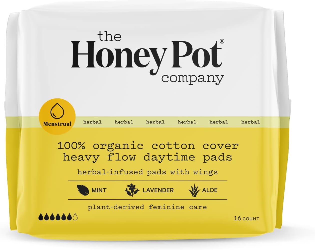 Amazon.com: The Honey Pot Company - Herbal Daytime Heavy Flow Pads w ...