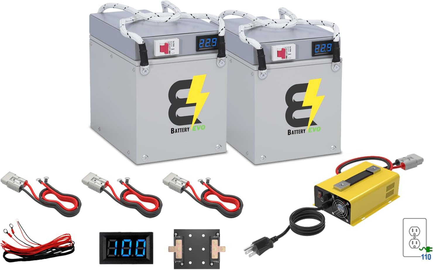 Amazon.com: Battery Evo 48V Eagle 2X Kit 60Ah 3 kWh LFP, Gray, EVO-EAGL ...