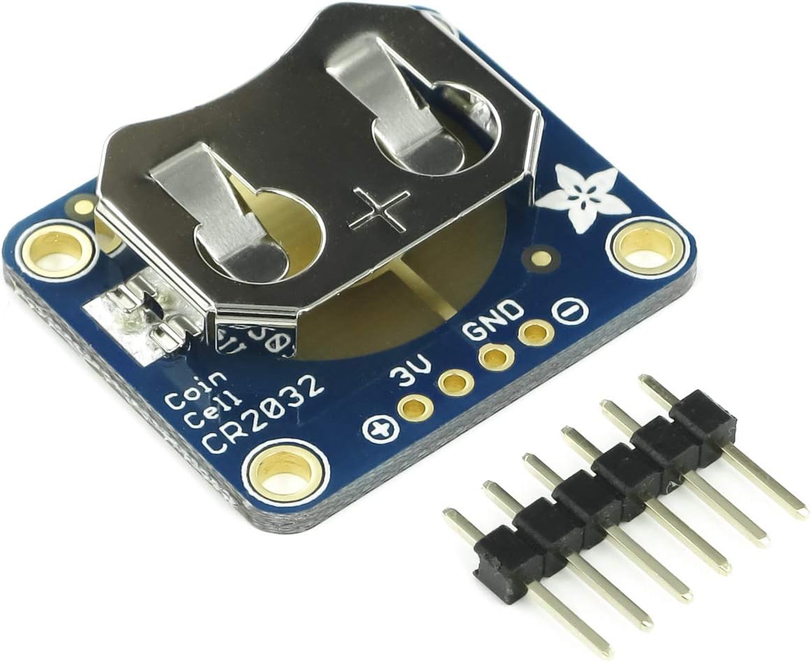 Adafruit 20mm Coin Cell Breakout Board with CR2032 Battery Holder and 0 ...