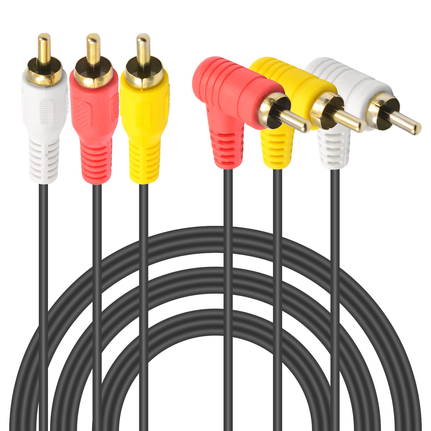 Amazon.com: Duttek Audio Video RCA Cable, 3RCA Composite AV Cable, Gold ...