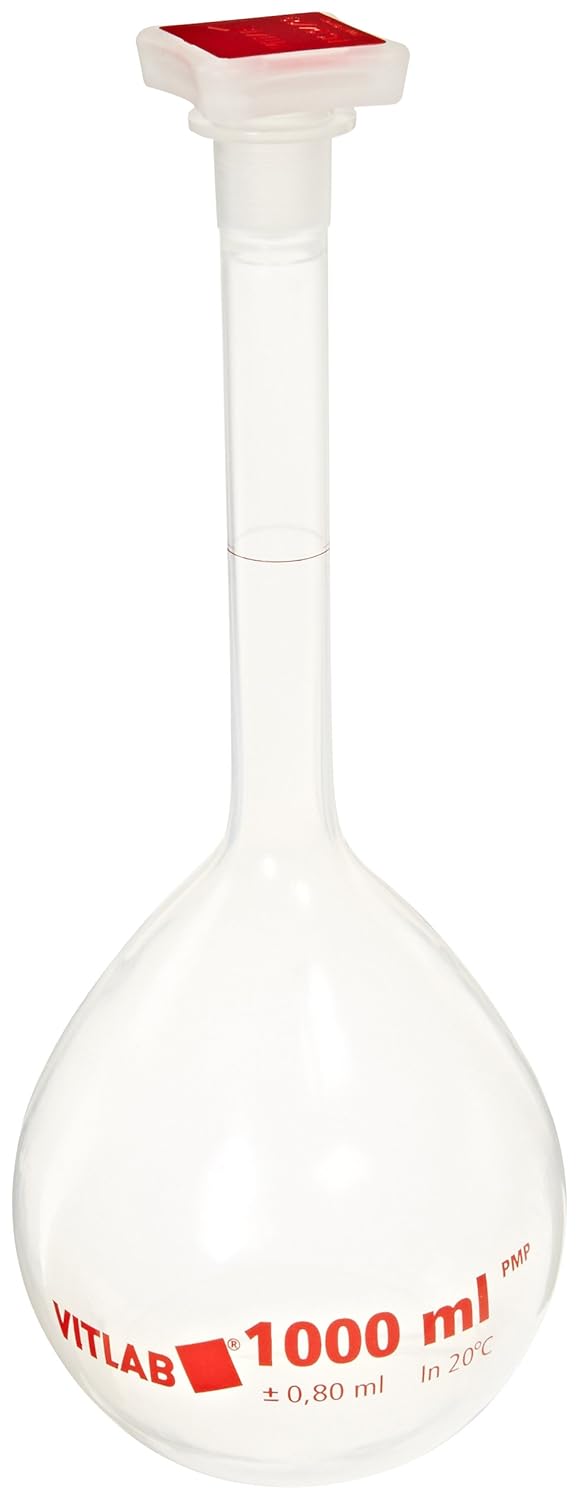 Vitlab Class B PMP Volumetric Flask with PP NS Stopper, 1000ml Capacity (Pack of 3) : Amazon.ca ...