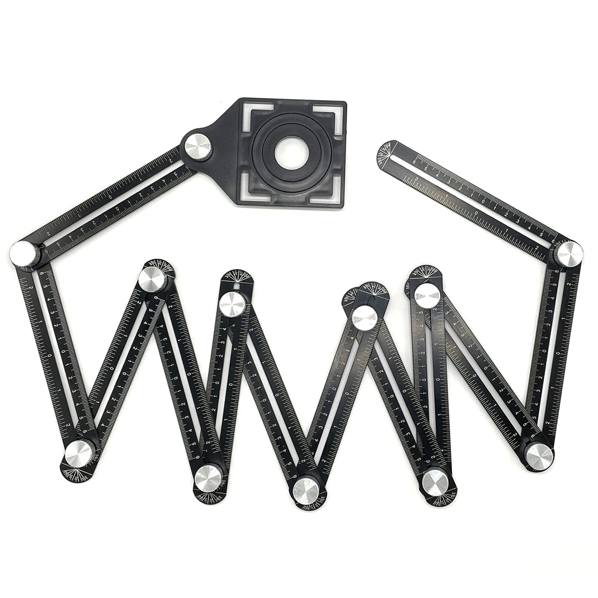 Hozzwhoo Multi Angle Measuring Ruler, 12-Sides Ruler Hole Locator ...