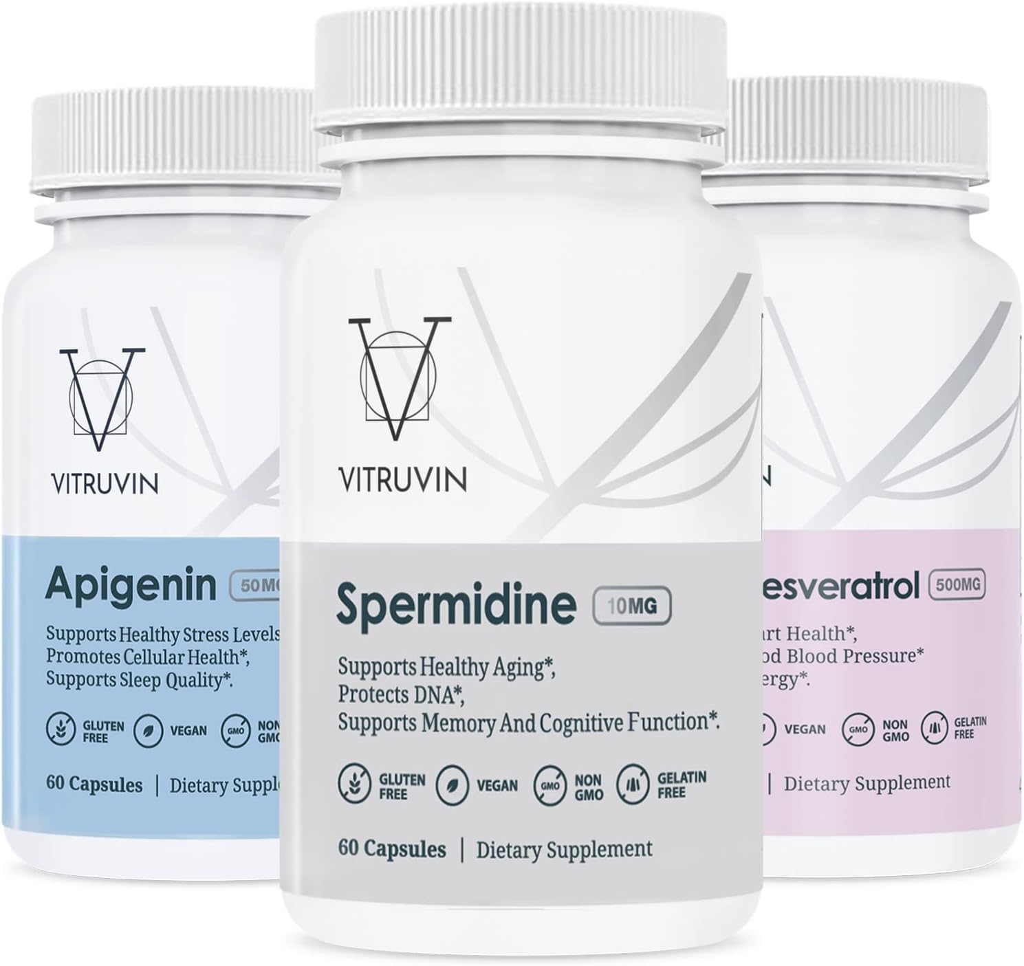 Amazon.com: Vitruvin Longevity Plus (Spermidine 2x10mg, Apigenin 2x50mg ...