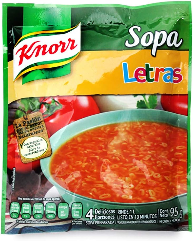 Knorr Sopa Instantánea Letras Sobre, 95 g : Amazon.com.mx: Alimentos y ...