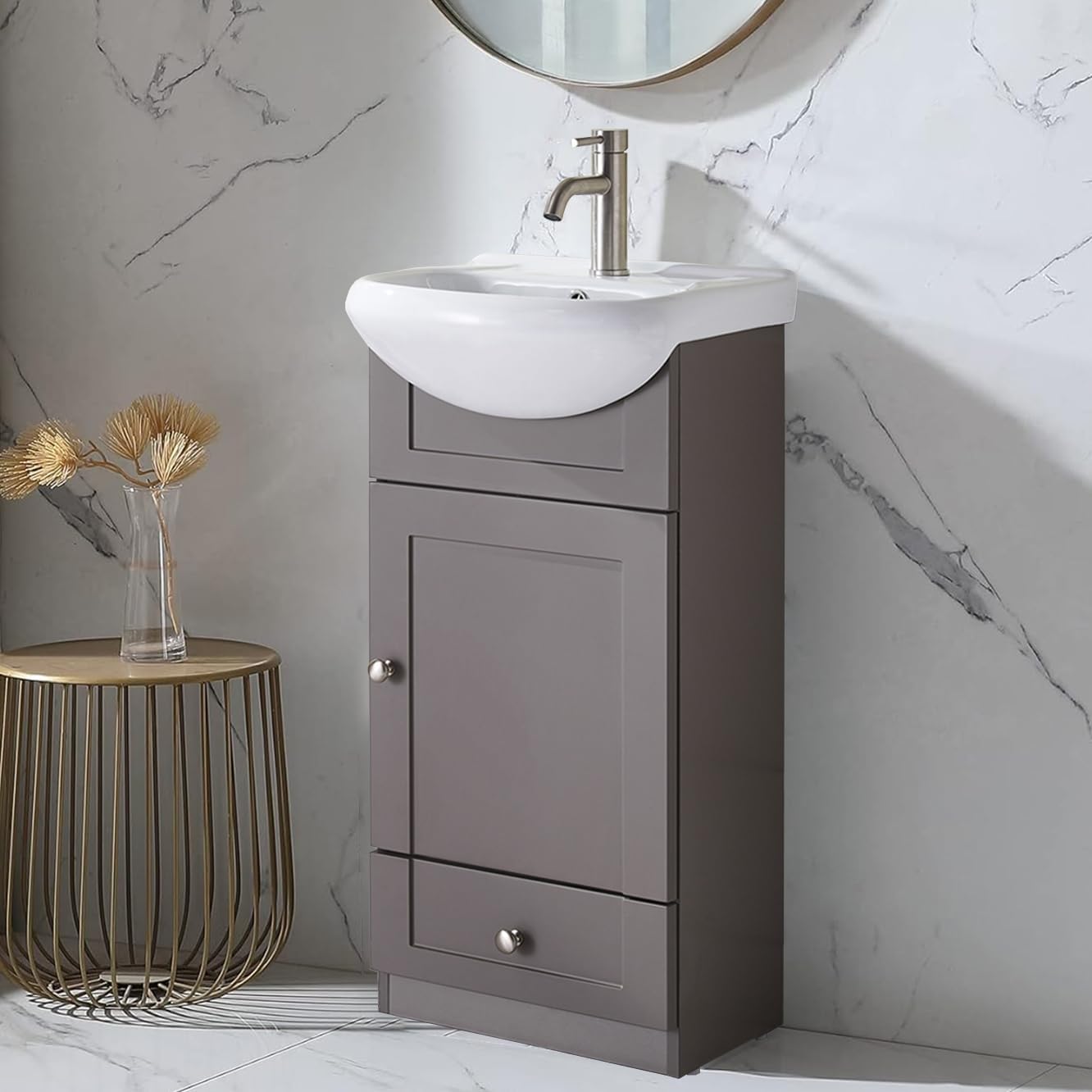 Amazon.com: 18 Inch Small Bathroom Vanity with Sink, Modern Small ...