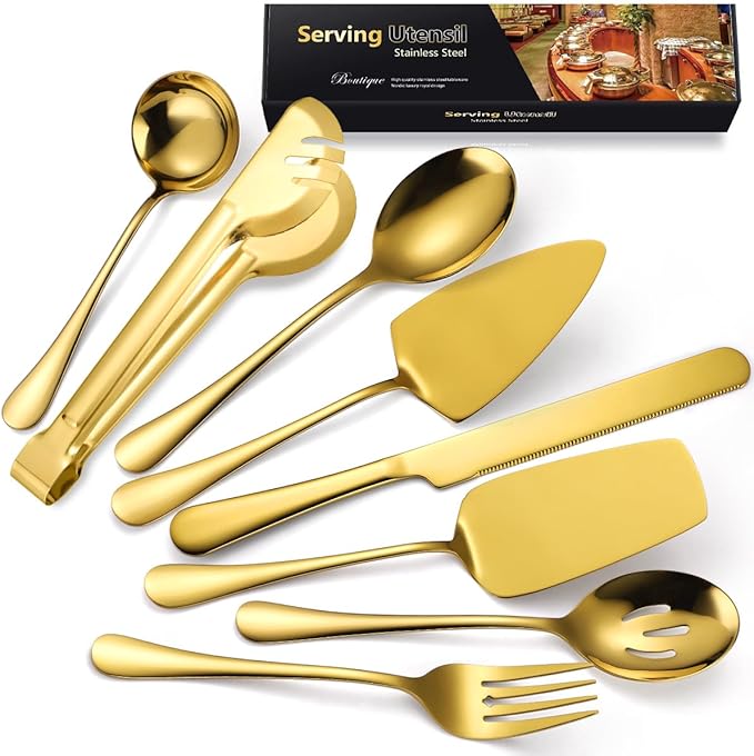 Amazon.com | AARAINBOW Hostess Serving Utensils Set Large, 8 Pcs ...