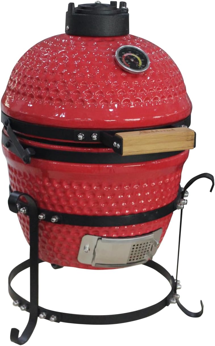 Amazon.com: AUPLEX 13" Kamado Charcoal Grill, Ceramic BBQ Charcoal ...