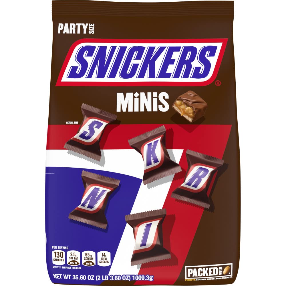 Amazon.com : SNICKERS Minis Milk Chocolate Candy Bars Father’s Day Gift ...