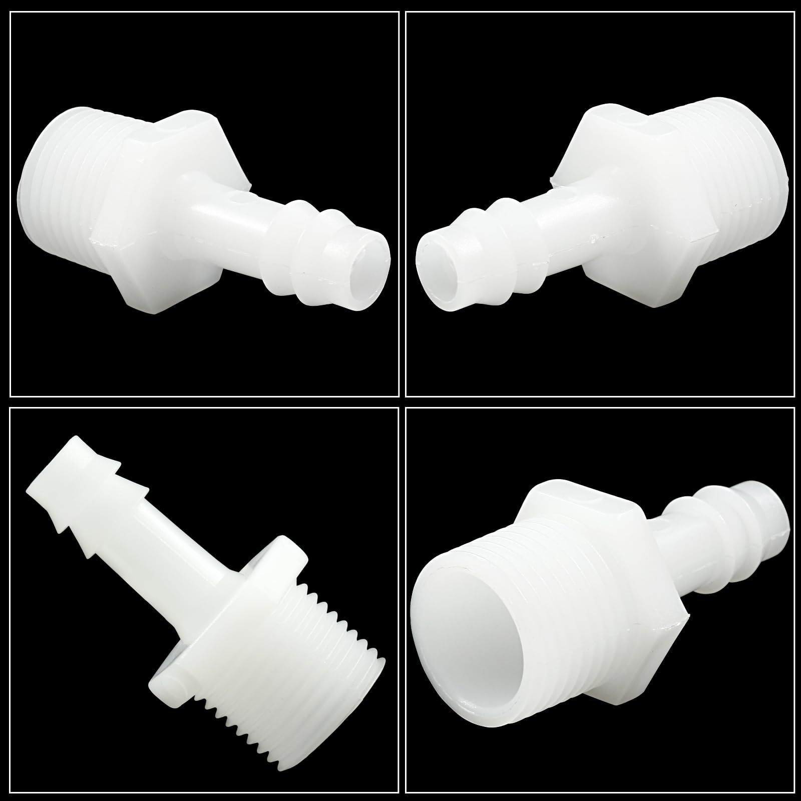 Snapklik.com : 6 Pcs Plastic Hose Barb Reducer Fitting,3/8" Barb X 1/2 ...