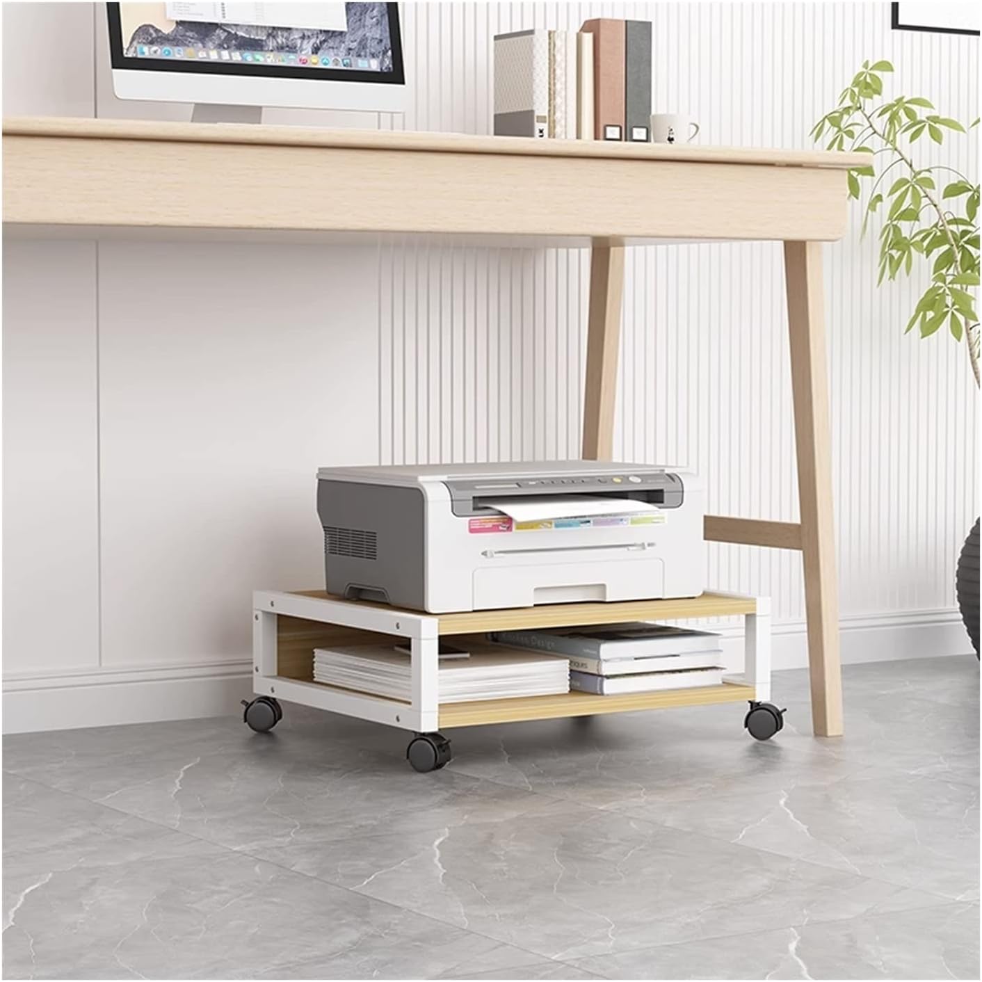 Amazon.com : GRFIT Printer Stands 2 Tiers Under Desk Printer Stand ...