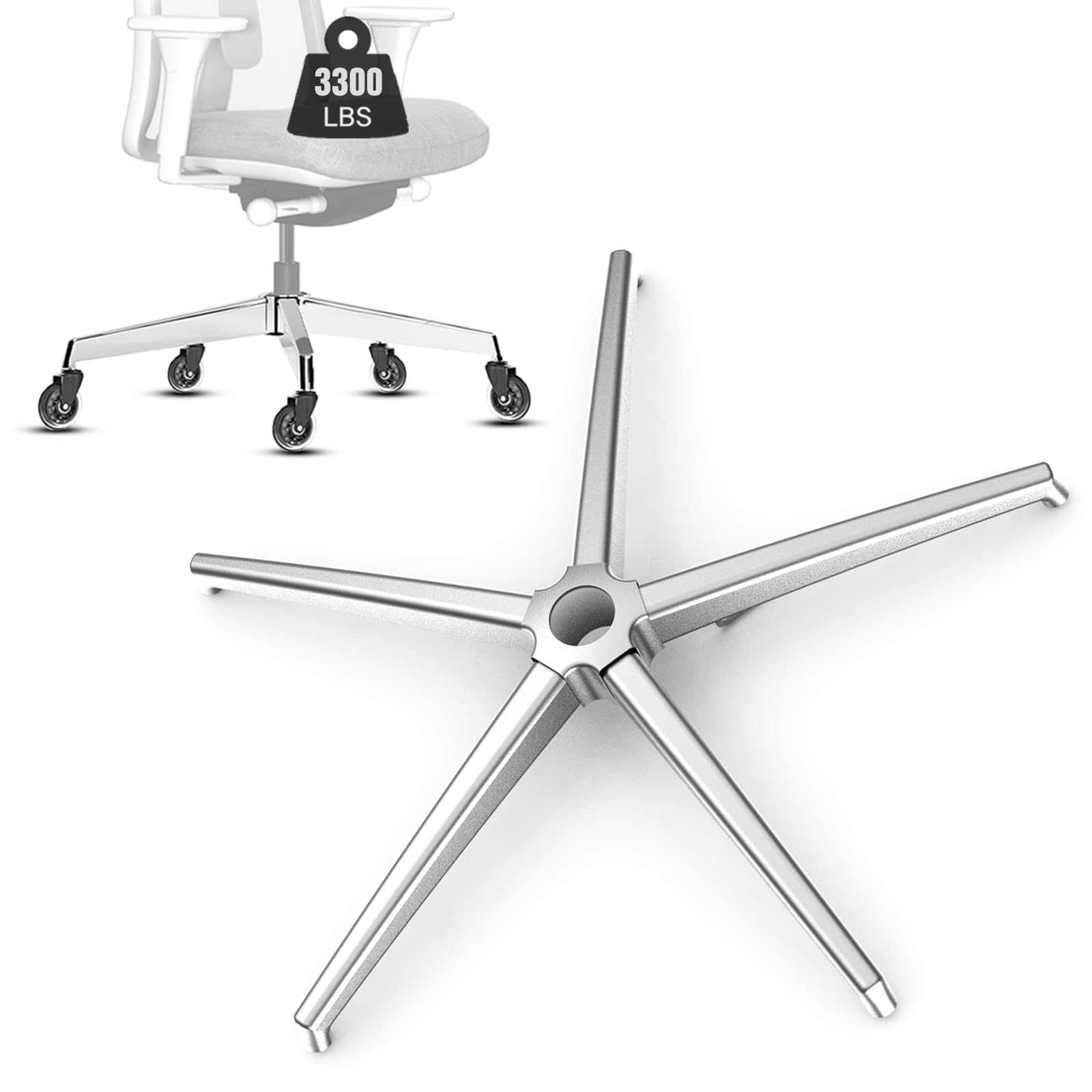 Amazon.com: Eegoowa Office Chair Base Replacement - Heavy Duty Alloy ...