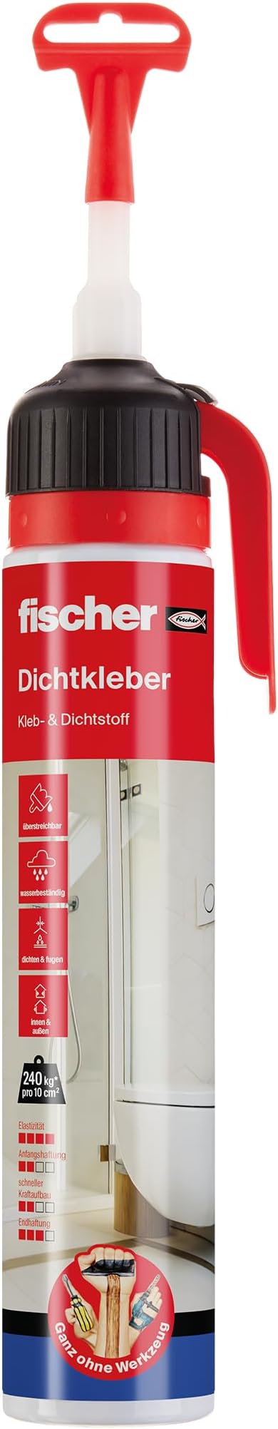 fischer Multi MS Kleb- und Dichtstoff, wasserfester Montagekleber für ...