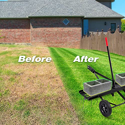 40-Inch Tow-Behind Dethatcher with 20 Spring Steel Tines, Lawn Sweeper ...