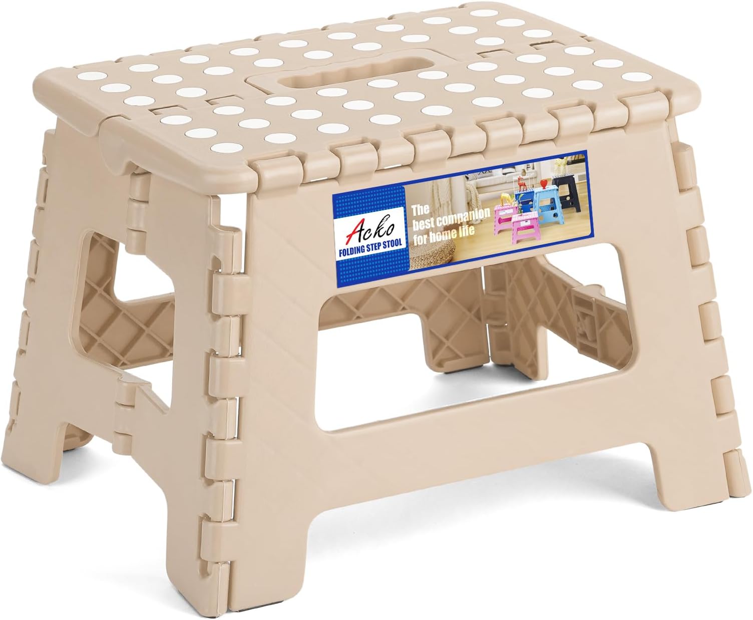 Amazon.com: Casafield 9" Folding Step Stool with Handle, Black ...