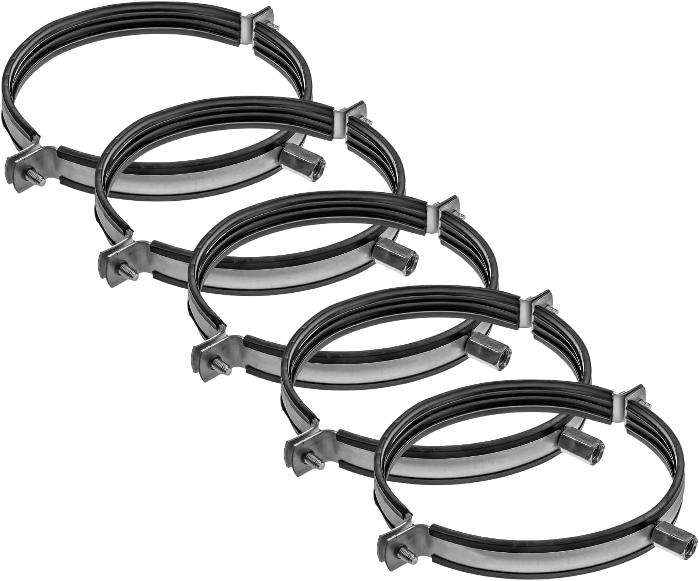 Vent Systems 6" Inch Pack of 5 - Pipe Clamp with Rubber Gasket ...
