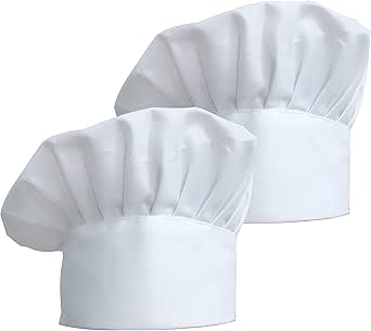 ZKSMNB 2pcs Chef Hat Adjustable Elastic Kitchen Chef Cap with ...