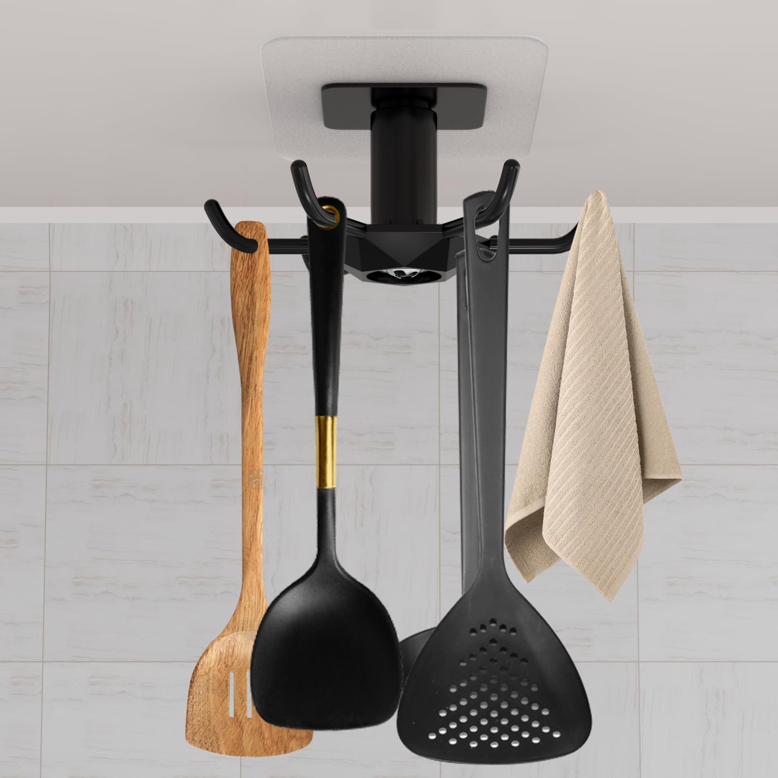 Amazon.com: DEPAOTLUX 2pcs Under Cabinet Kitchen Utensils Hooks, 360 ...