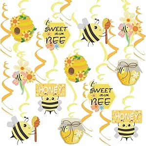 Amazon.com : Bumble Bee Hanging Swirl Decorations Honey Bee Day Party ...