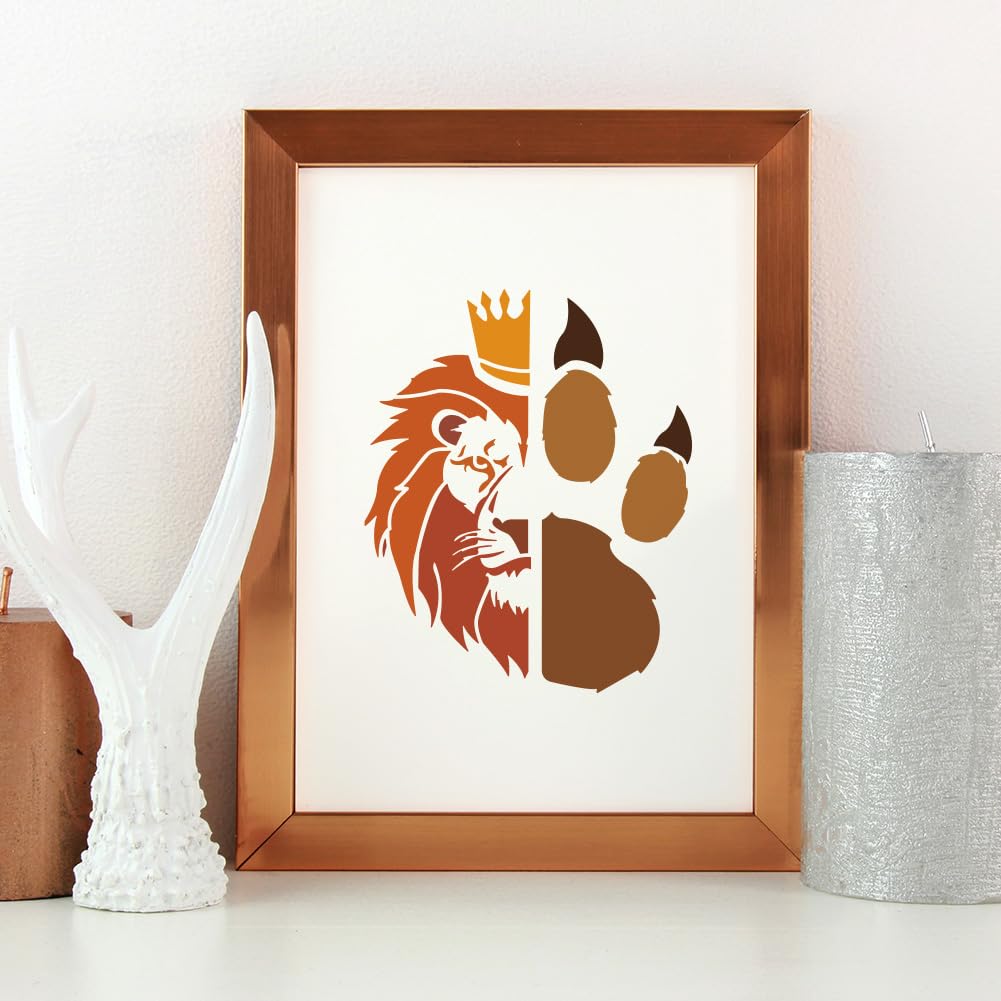 Lion Paw Print Stencil