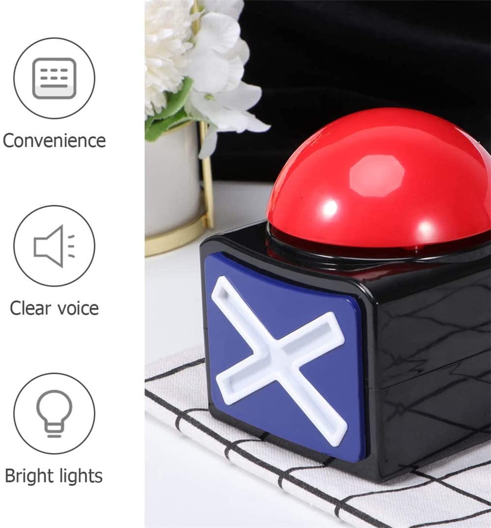 Buy 2 Pcs Game Answer Buzzer Alarm Button Box with Sound Light Got ...