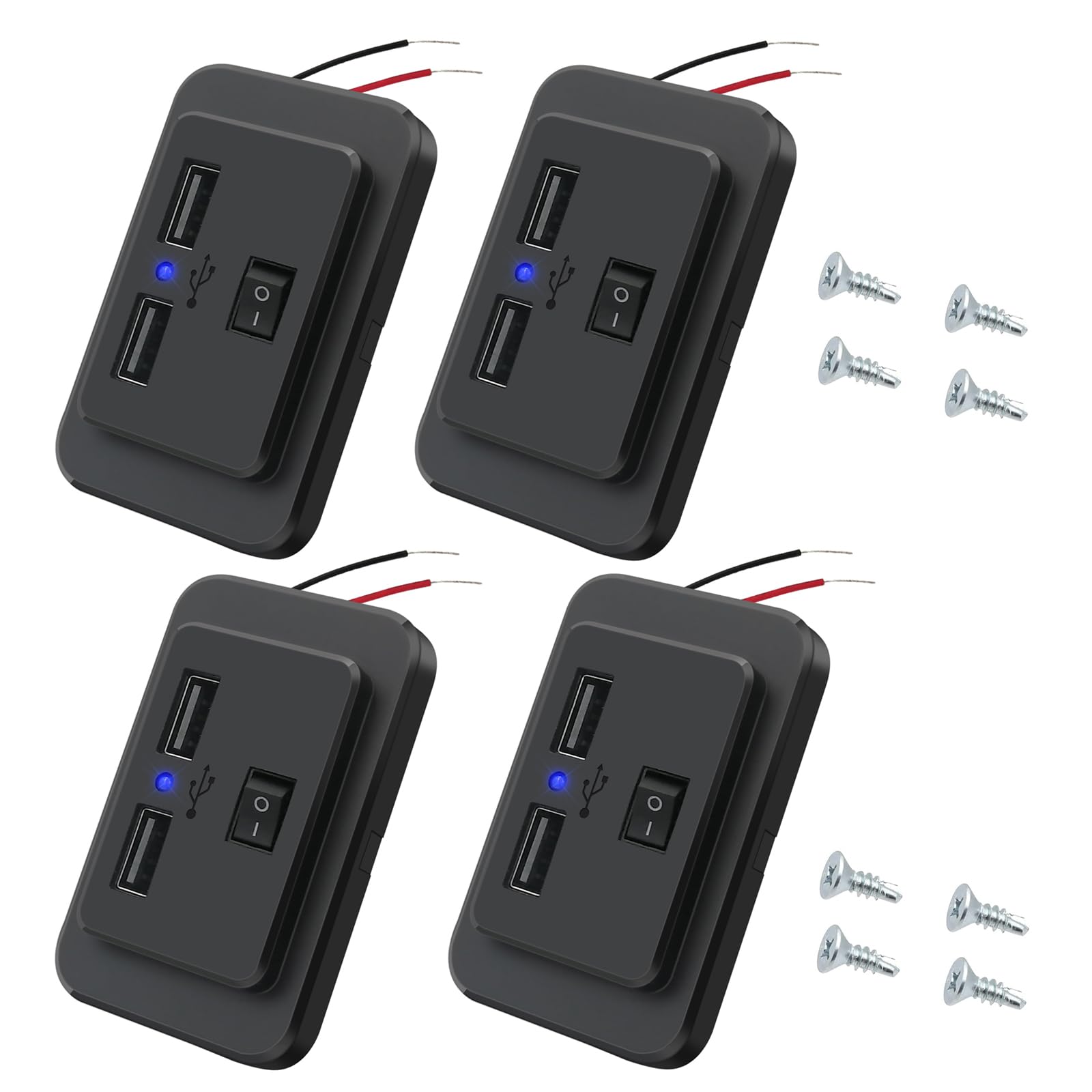 Snapklik.com : ON/Off Switch RV USB Outlet 4.8A 12V 24V Dual USB Power ...