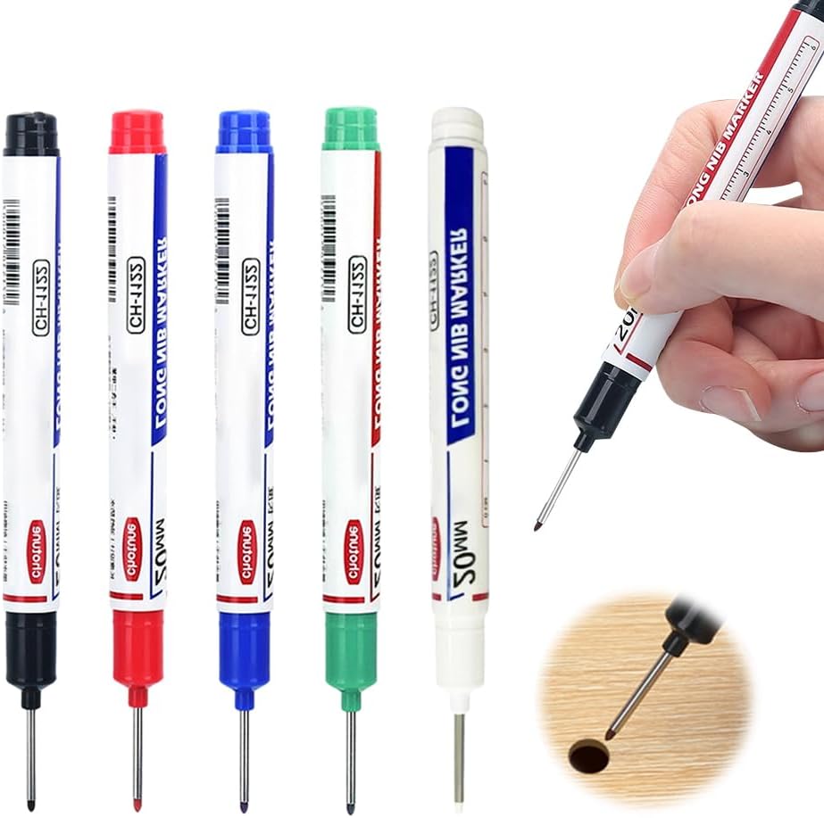 Amazon.com : Long Head Deep Hole Marker, Upgrade Waterproof Colorful ...