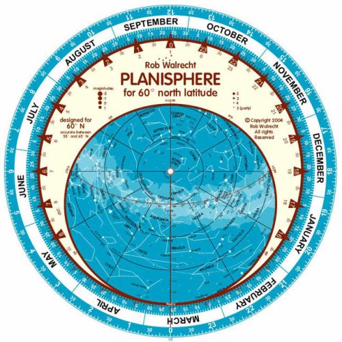 Planisphere for 60 Degrees North Latitude (English): PLN-60 (English ...